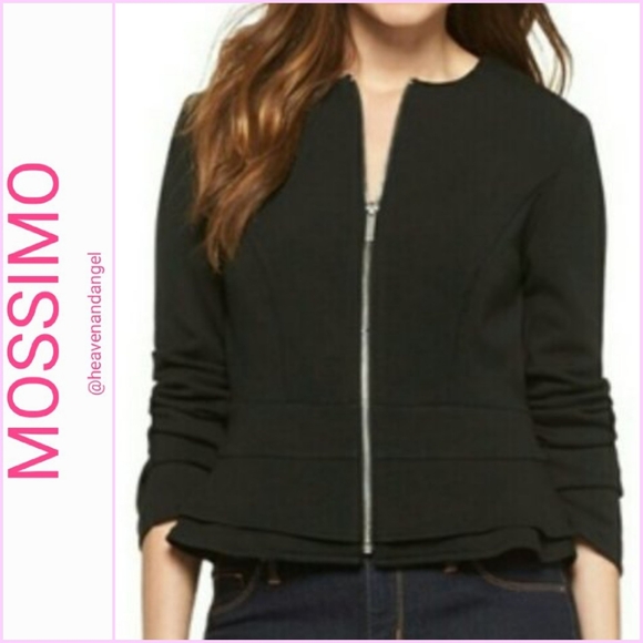 Mossimo Supply Co. | Jackets & Coats | Mossimo Peplum Ponte Jacket Black | Poshmark